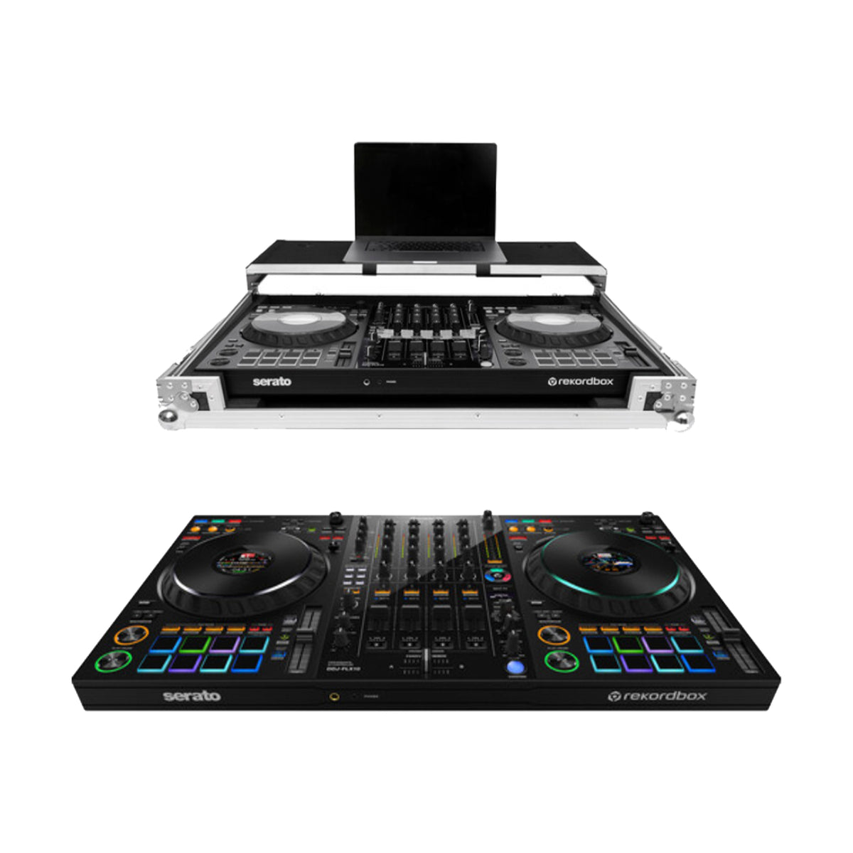 Pioneer DJ DDJ-FLX10 DJ Controller + Headline Laptop Platform & Wheels ...