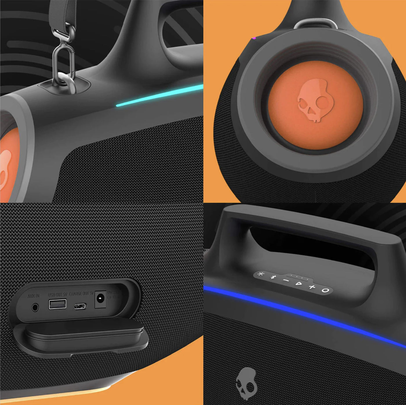 Skullcandy Barrel Bluetooth Boombox Speaker (2SKSK1849B0L2) (Open Box ...